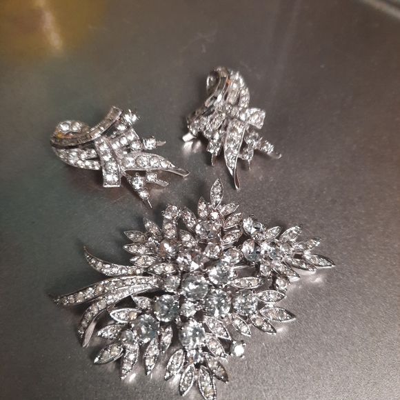 Panetta | Jewelry | Panetta Vintage Brooch And Matching Clip Earrings ...